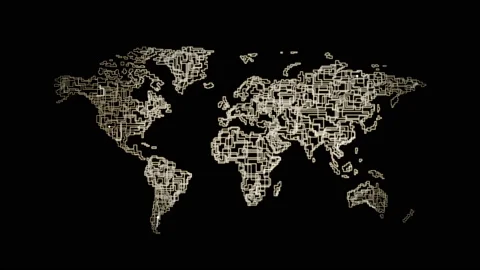 Futuristic Digital World Map HUD Animati... | Stock Video | Pond5