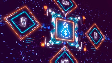 Futuristic dollar symbol. Digital money ... | Stock Video | Pond5