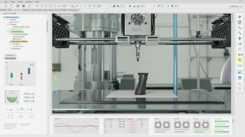 Futuristic engineering software ui displ... | Stock Video | Pond5