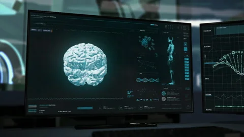 Futuristic examination computer system f... | Stock Video | Pond5