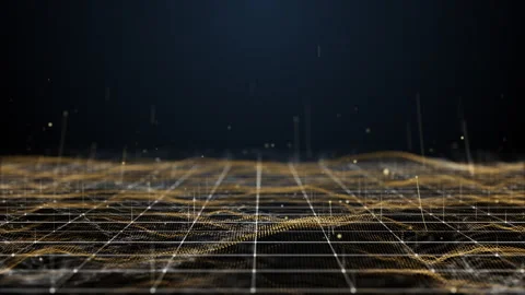 Futuristic flight through a digital line... | Stock Video | Pond5