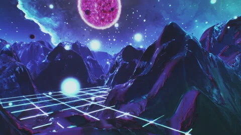 Futuristic flight through trippy dream, ... | Stock Video | Pond5