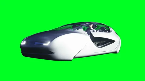 Futuristic flying car. Green screen isol... | Stock Video | Pond5