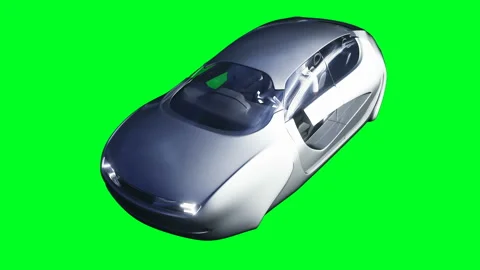 Futuristic flying car. Green screen isol... | Stock Video | Pond5
