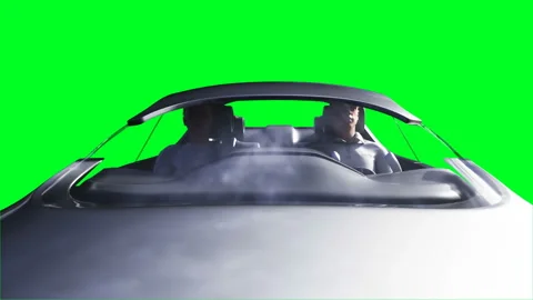 Futuristic flying car. Green screen isol... | Stock Video | Pond5