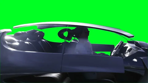 Futuristic flying car. Green screen isol... | Stock Video | Pond5