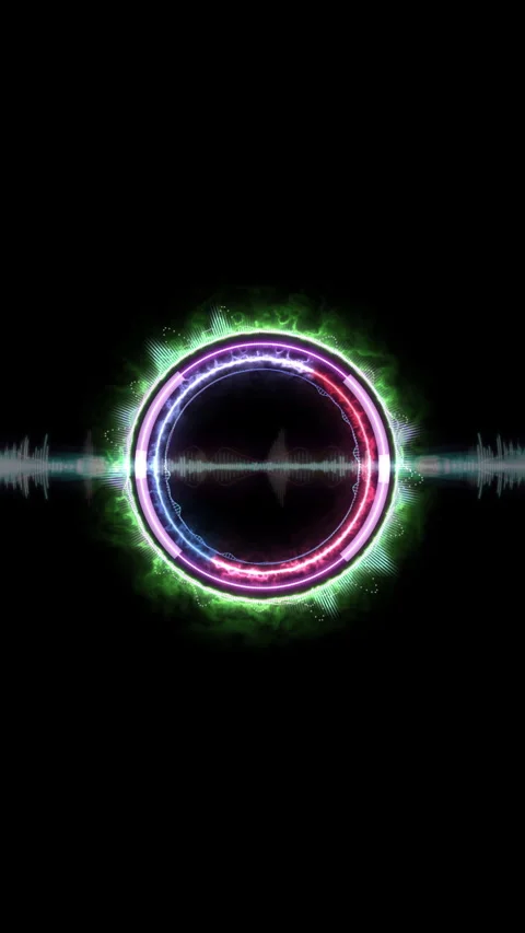 Futuristic Glowing Circle Sound Wave Ani... | Stock Video | Pond5