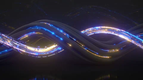 Futuristic glowing helix shape 3D render... | Stock Video | Pond5