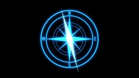 Futuristic glowing obsessed compass on a... | Stock Video | Pond5