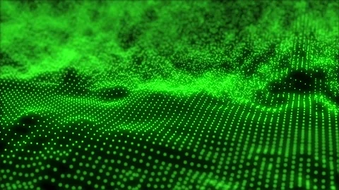 Futuristic green particle wave. 4K Abstr... | Stock Video | Pond5