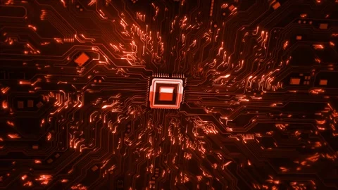 Futuristic High-Tech CPU Processor Data ... | Stock Video | Pond5