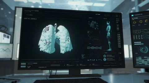 Futuristic hospital x-ray system identif... | Stock Video | Pond5