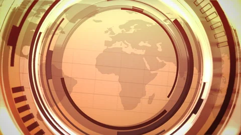 Futuristic HUD elements and world map in... | Stock Video | Pond5