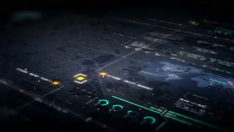 Futuristic HUD Holographic Digital City ... | Stock Video | Pond5