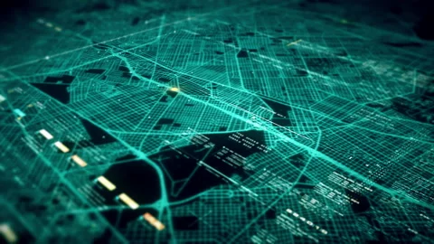 Futuristic HUD Holographic Digital City ... | Stock Video | Pond5