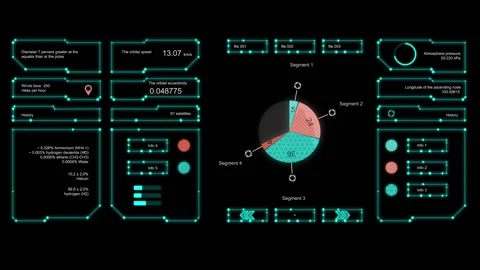 Futuristic HUD panel positioning and tar... | Stock Video | Pond5
