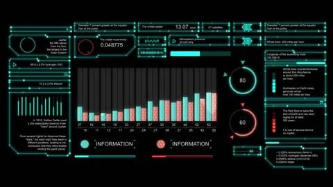 Futuristic HUD panel positioning and tar... | Stock Video | Pond5