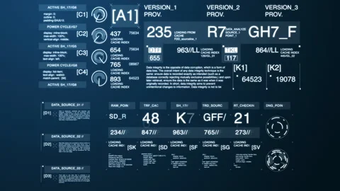 Futuristic HUD panel positioning and tar... | Stock Video | Pond5