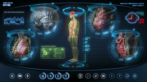 Futuristic human anatomy scan | Stock Video | Pond5
