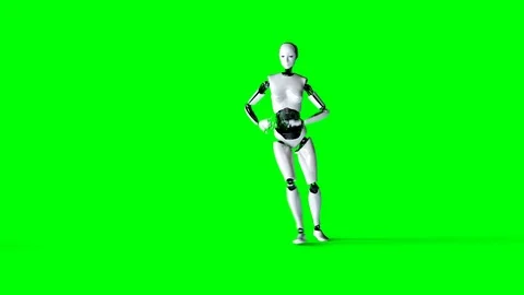 Futuristic humanoid female robot is danc... | Stock Video | Pond5