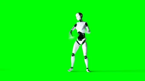 Futuristic humanoid female robot is danc... | Stock Video | Pond5