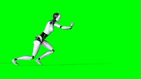 Futuristic humanoid female robot is push... | Stock Video | Pond5