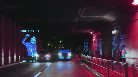 Futuristic Japanese city with sologram h... | Stock Video | Pond5