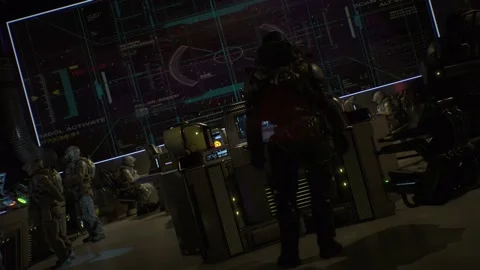 Futuristic Leadership: Command at the Sp... | Stock Video | Pond5