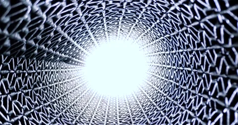 Futuristic looking metal grid tube patte... | Stock Video | Pond5