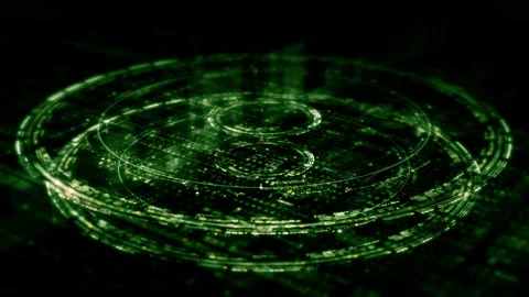 Futuristic Matrix Data Simulation HUD Ba... | Stock Video | Pond5