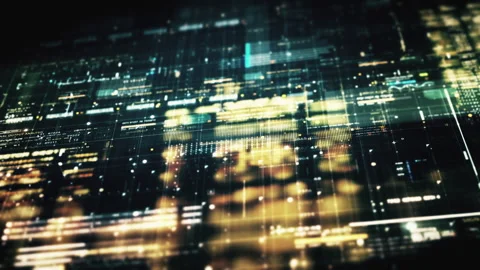 Futuristic Matrix Data Simulation HUD Ba... | Stock Video | Pond5