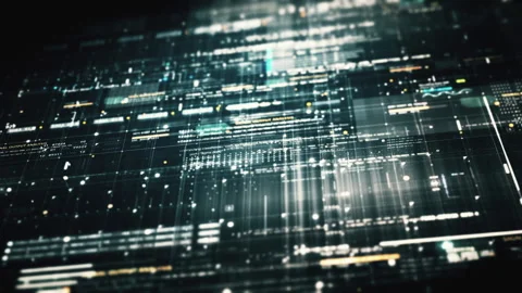 Futuristic Matrix Data Simulation HUD Ba... | Stock Video | Pond5