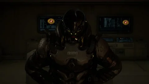 Futuristic military commander gives pre-... | Stock Video | Pond5