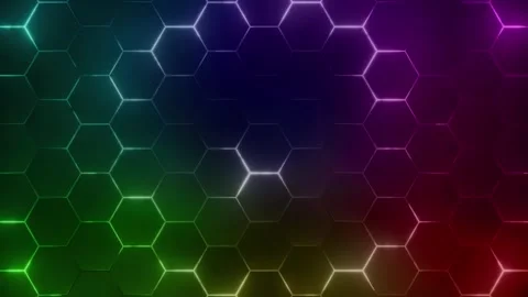 Futuristic multi-color hexagons honeycom... | Stock Video | Pond5
