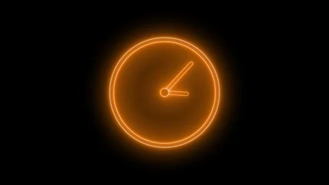 Futuristic Neon Clock Animation, Animate... | Stock Video | Pond5