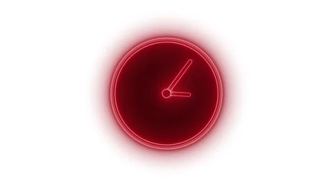 Futuristic Neon Clock Animation, Animate... | Stock Video | Pond5