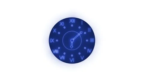Futuristic Neon Clock Animation, Neon Ro... | Stock Video | Pond5