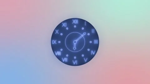 Futuristic Neon Clock Animation, Neon Ro... | Stock Video | Pond5