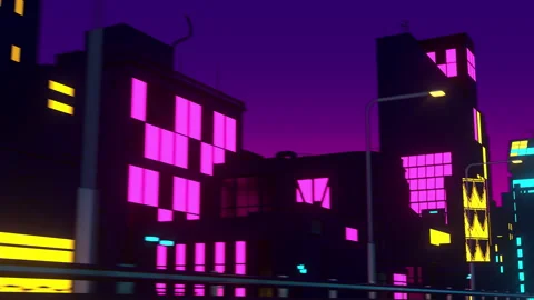 Futuristic neon megalopolis background. ... | Stock Video | Pond5