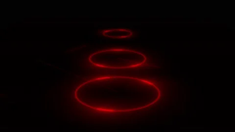 Futuristic Neon Red Circles Animation. | Stock Video | Pond5