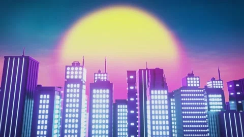 Futuristic night city fly through seamle... | Stock Video | Pond5