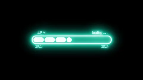 Futuristic Progress Bar 2025 to 2026 Tra... | Stock Video | Pond5