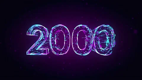 Futuristic Purple Blue Shiny Number 2000... | Stock Video | Pond5
