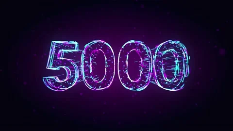 Futuristic Purple Blue Shiny Number 5000... | Stock Video | Pond5