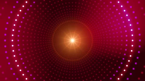 Futuristic Red Orange Neon Led Circle Do... | Stock Video | Pond5
