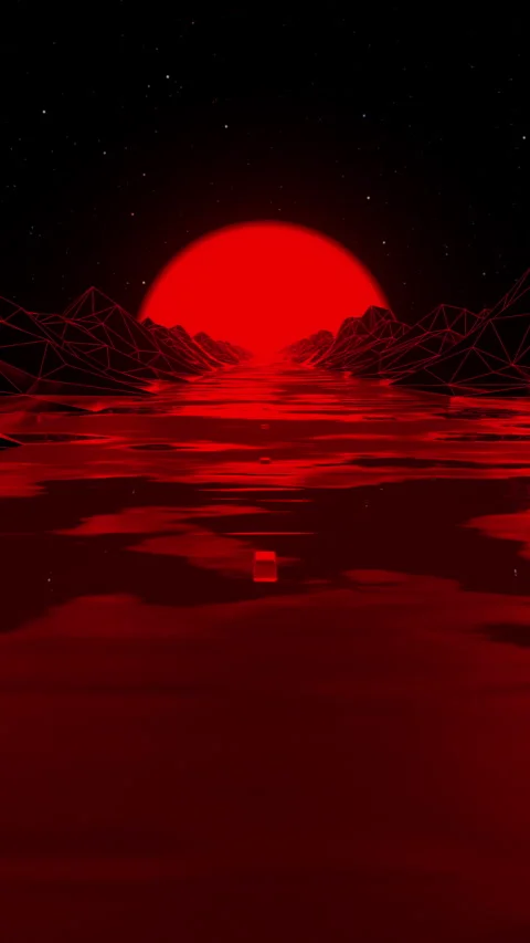 Futuristic Red Synthwave Sunset Driving ... | Stock Video | Pond5