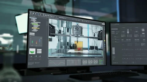 Futuristic Robotic Machine CAD Interface... | Stock Video | Pond5