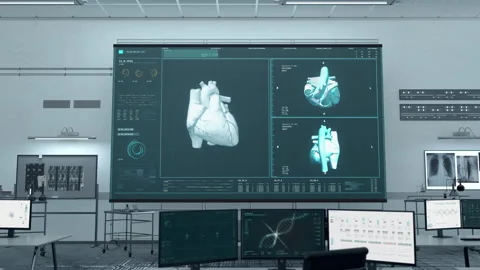 Futuristic scanner identifying Cardiac I... | Stock Video | Pond5