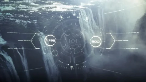 Futuristic sci fi cockpit HUD overlay vi... | Stock Video | Pond5