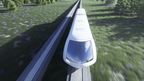 futuristic sci fi monorail train. Concep... | Stock Video | Pond5